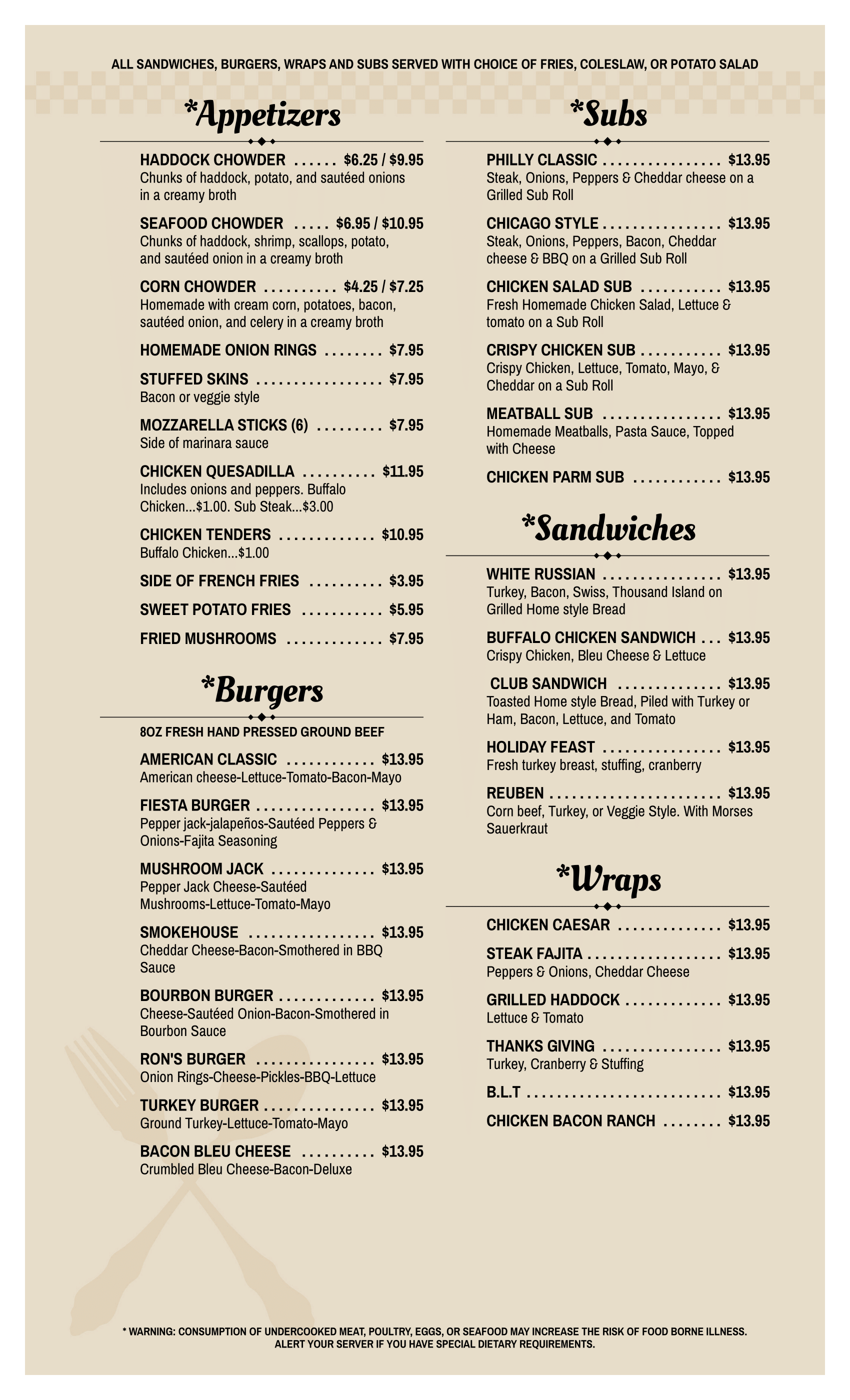 Lunch & Dinner Menu – The Rockport Diner